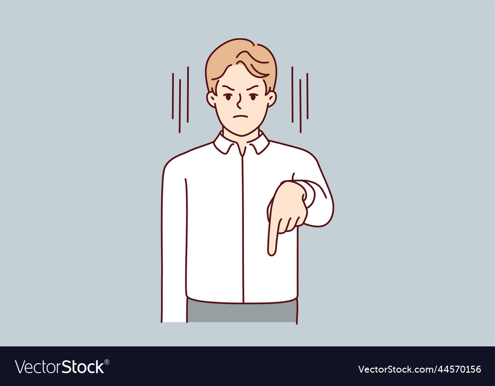 Strict businessman point with finger Royalty Free Vector Strict businessman point with finger Royalty Free Vector