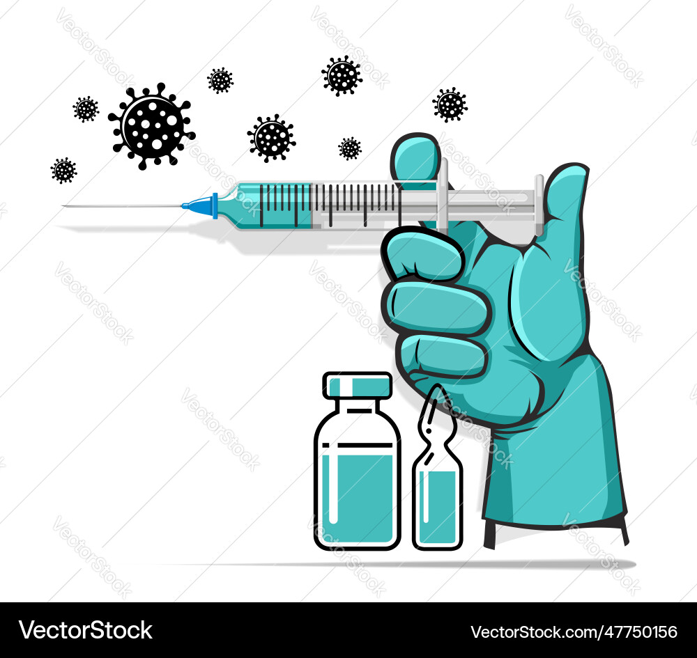 Time to covid vaccination poster template Vector Image
