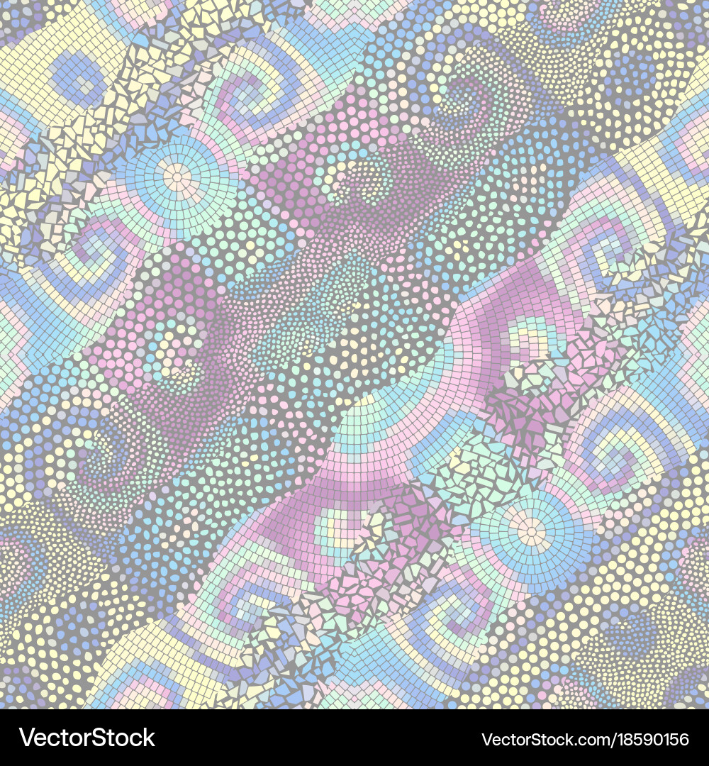 Waves of ornamental mosaic tile patterns Vector Image