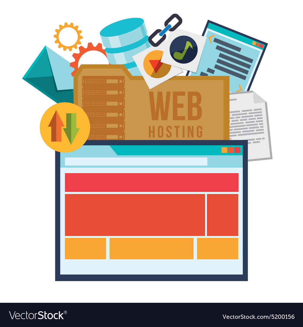 Web hosting design Royalty Free Vector Image - VectorStock