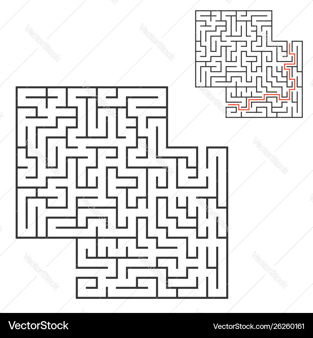 Abstract square maze game for kids puzzle Vector Image