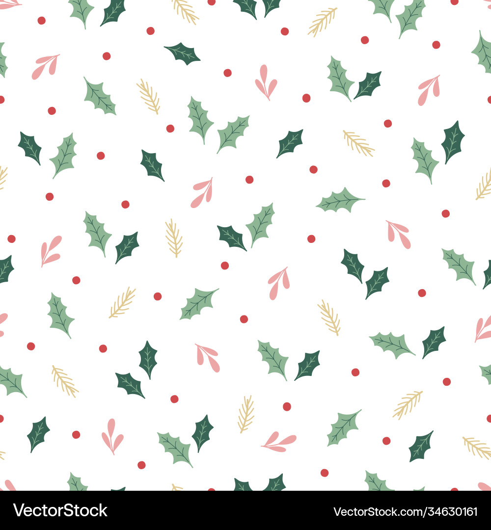 Christmas seamless pattern on white background Vector Image