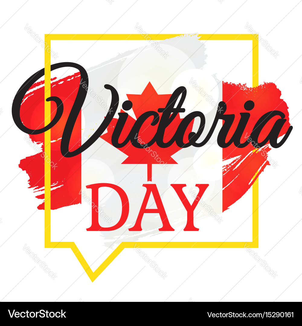 Happy victoria day sticker Royalty Free Vector Image