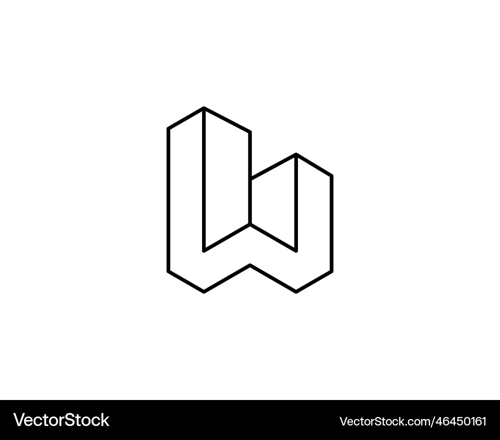 Letter w building line logo design inspiration Vector Image