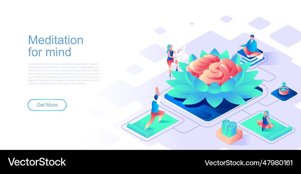 Meditation for mind landing page template calming Vector Image