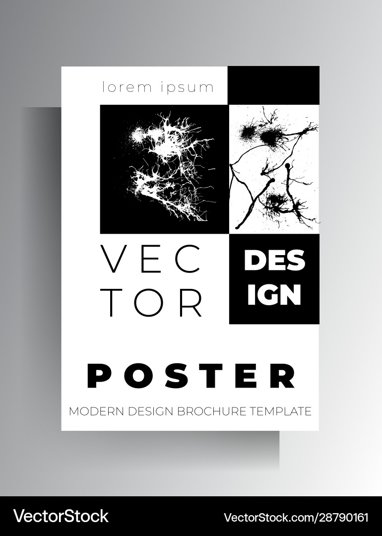 Monochrome design cover poster flyer with ink Vector Image