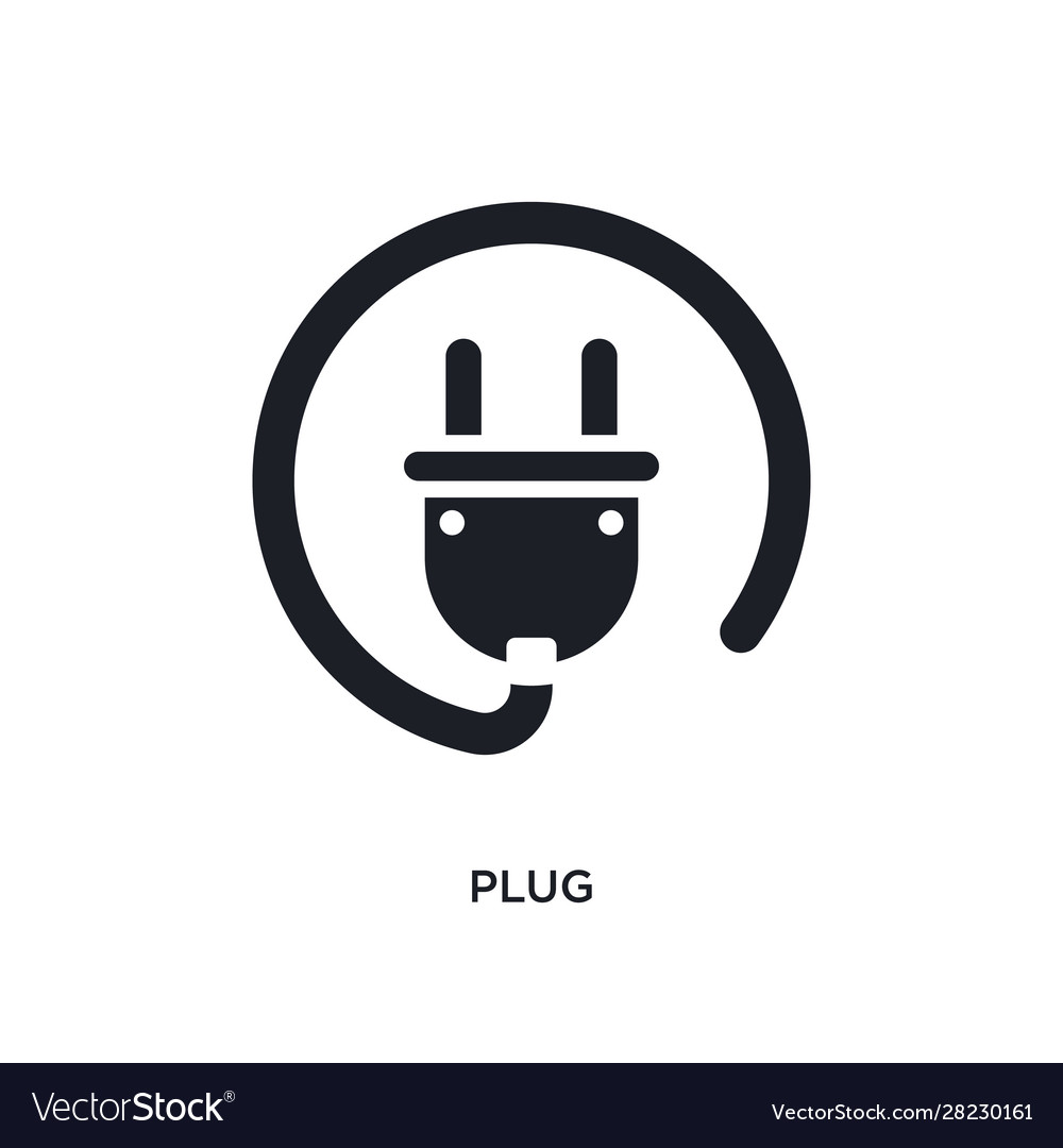 Plug isolated icon simple element from electrian Vector Image