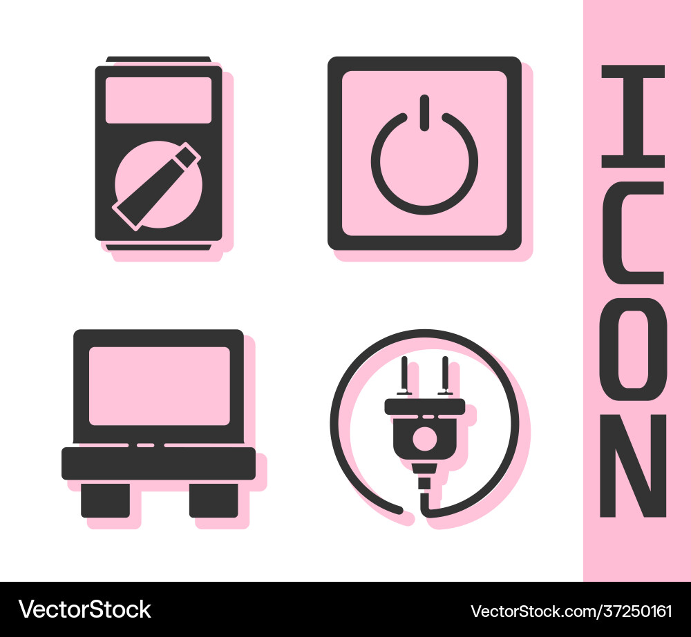 Set electric plug multimeter fuse and electric Vector Image