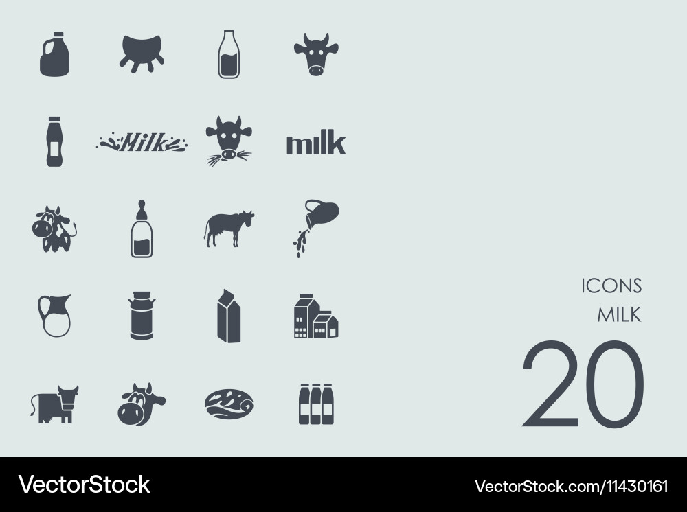 Set of milk icons Royalty Free Vector Image - VectorStock
