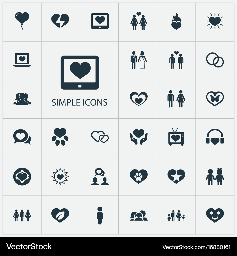 Set of simple wedding icons Royalty Free Vector Image