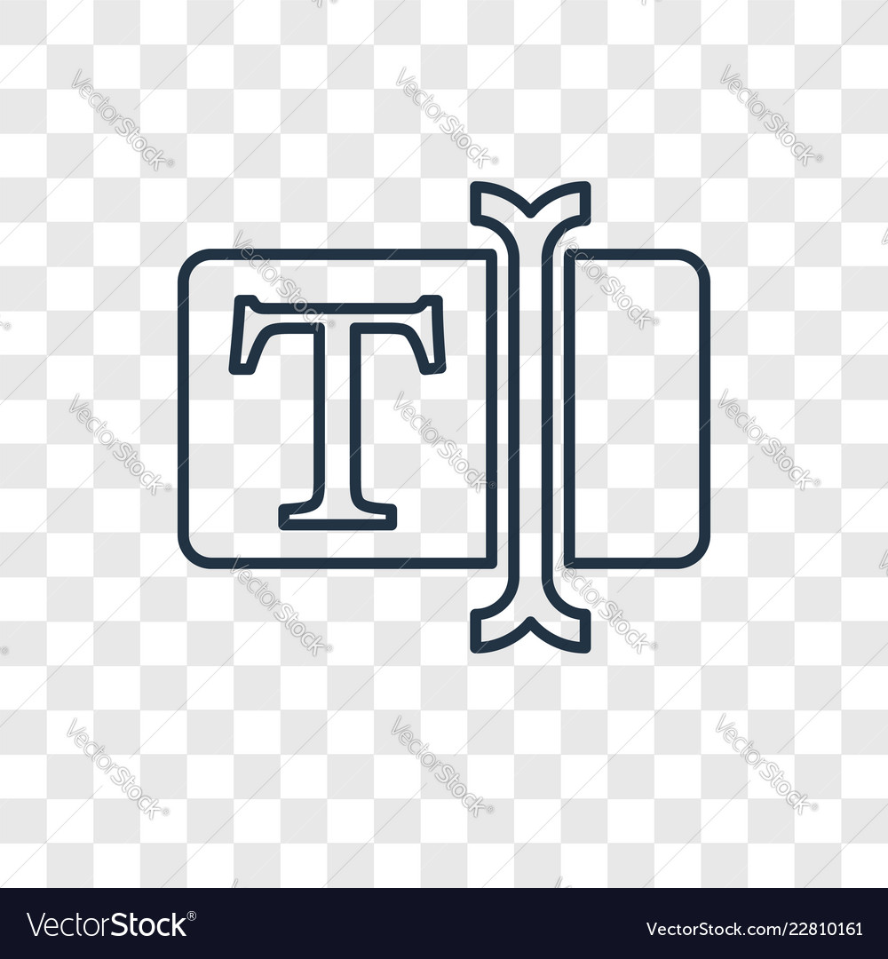 Text concept linear icon isolated on transparent Vector Image