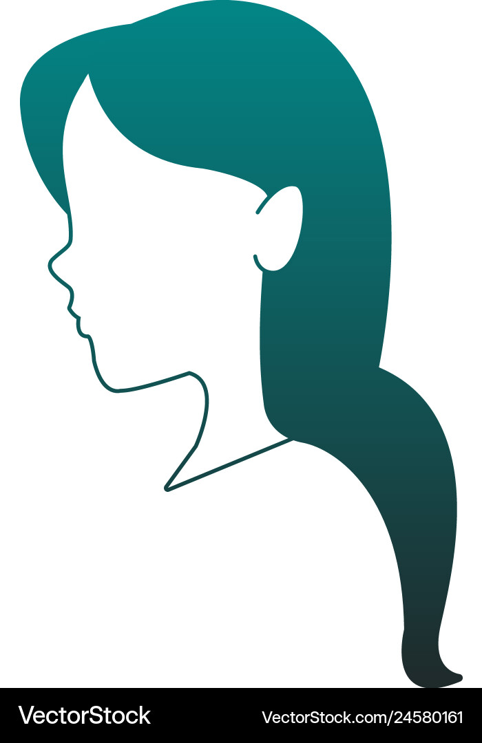 Woman faceless head in blue lines Royalty Free Vector Image