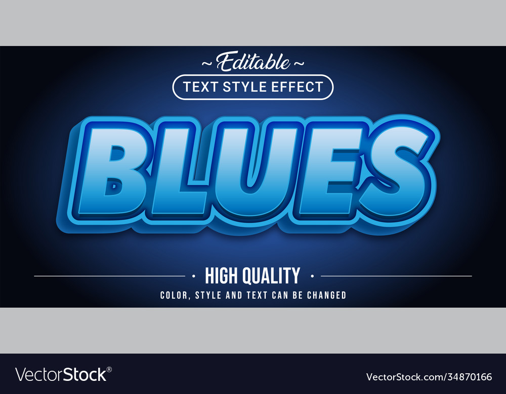 3d modern blue text effect - editable text effect Vector Image