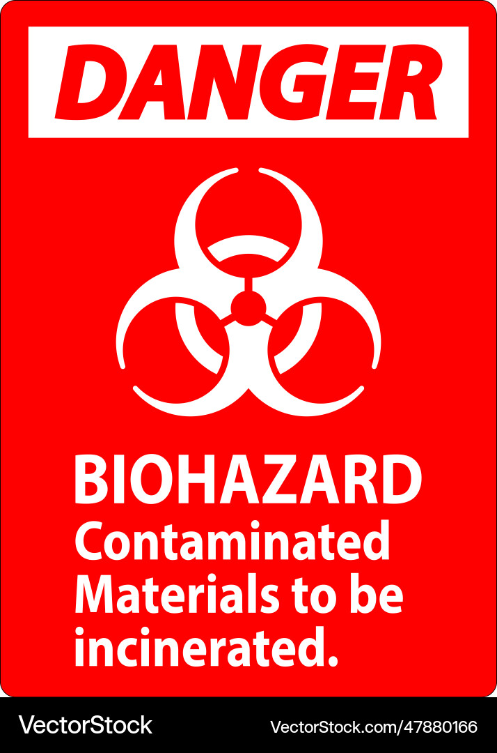 Biohazard danger label contaminated Royalty Free Vector