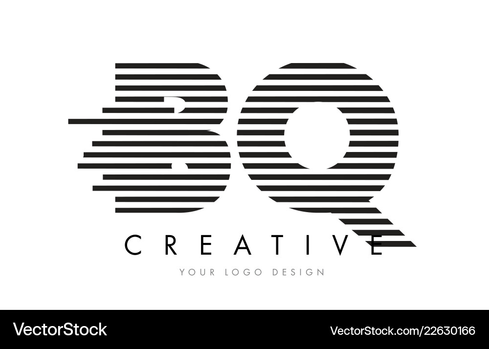 Bq b q zebra letter logo design with black Vector Image