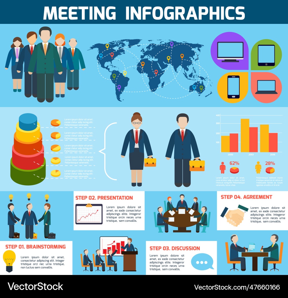 Business meeting infographics Royalty Free Vector Image