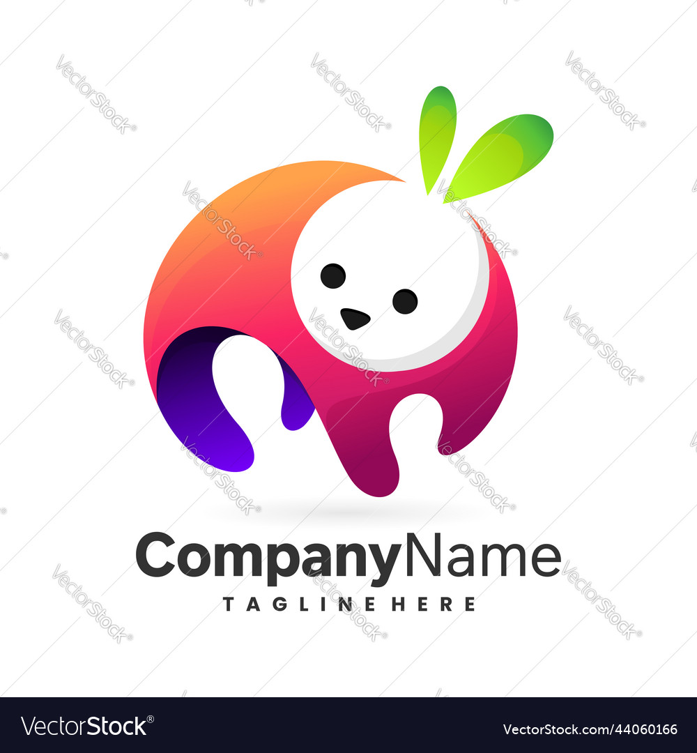 Colorful panda logo design template Royalty Free Vector