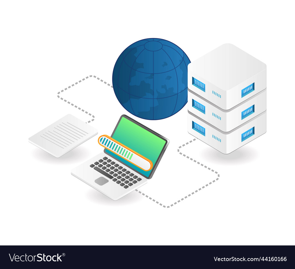 Data server hosting network Royalty Free Vector Image
