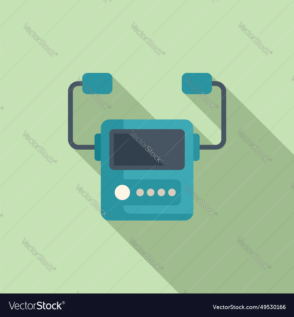 Defibrillator device icon flat treatment Vector Image