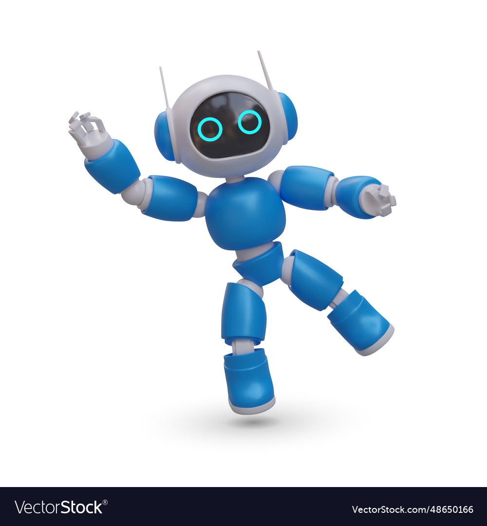 Friendly robot serviceman greeting modern Vector Image