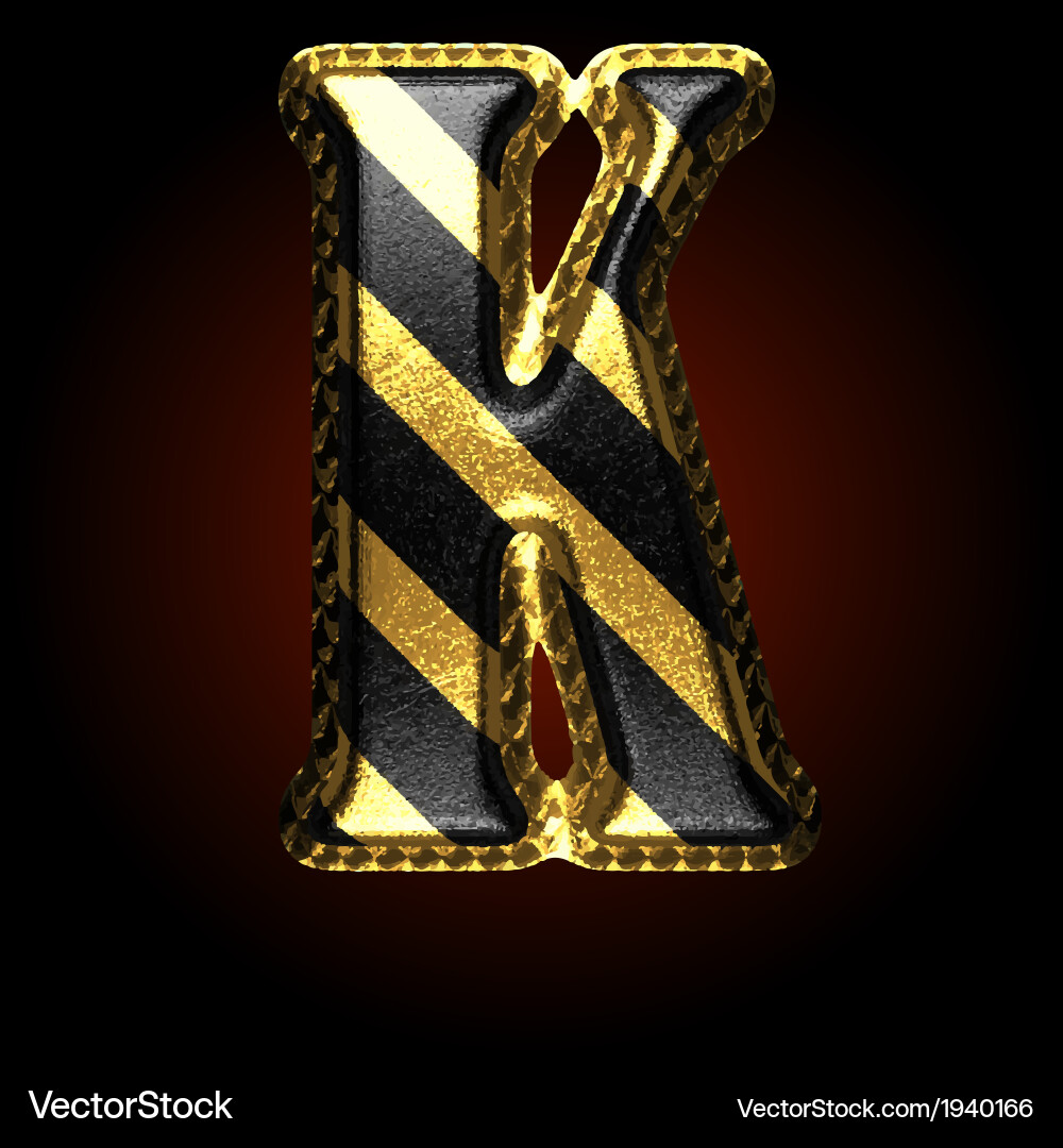Golden and black letter k Royalty Free Vector Image