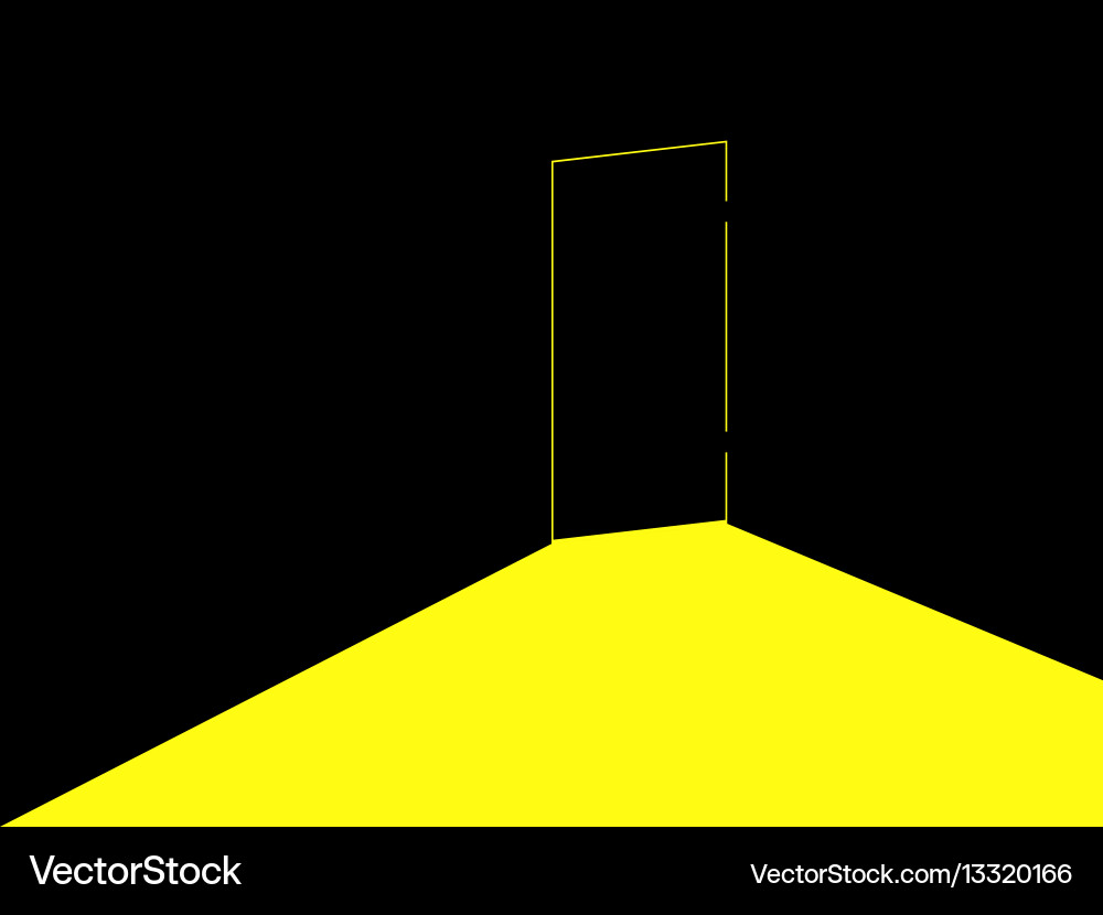 Light under the door locked door with Royalty Free Vector