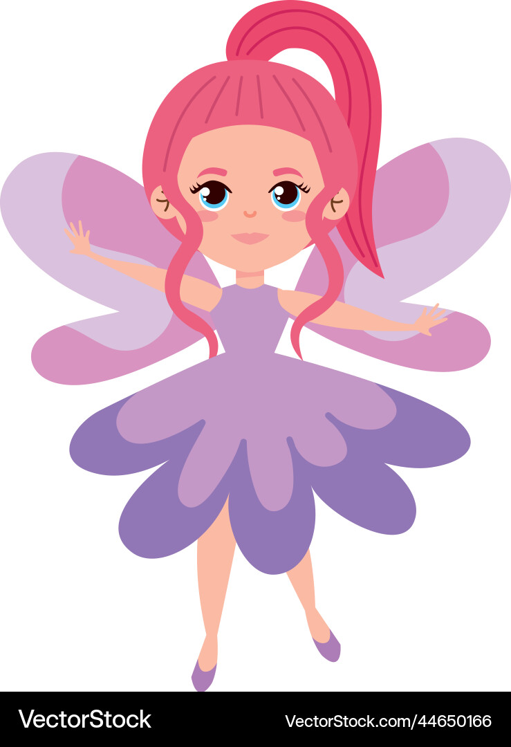 Little redhead fairy flying Royalty Free Vector Image