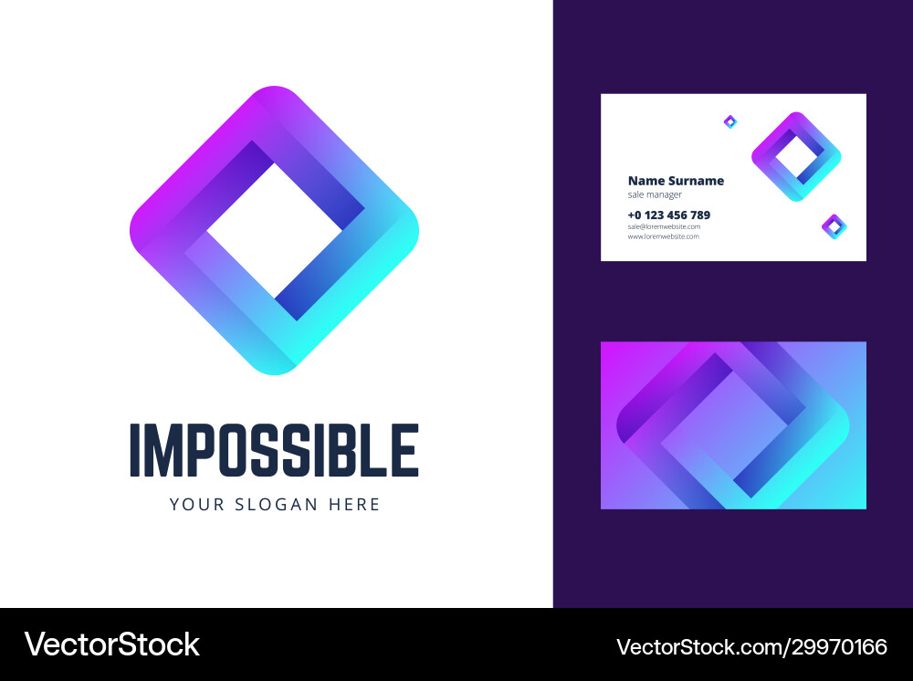 Logo and business card template with an impossible