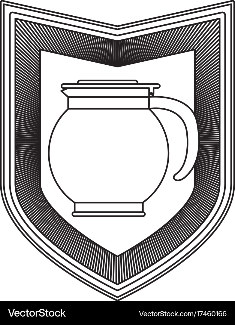 Logo shield decorative of rounded glass jar Vector Image