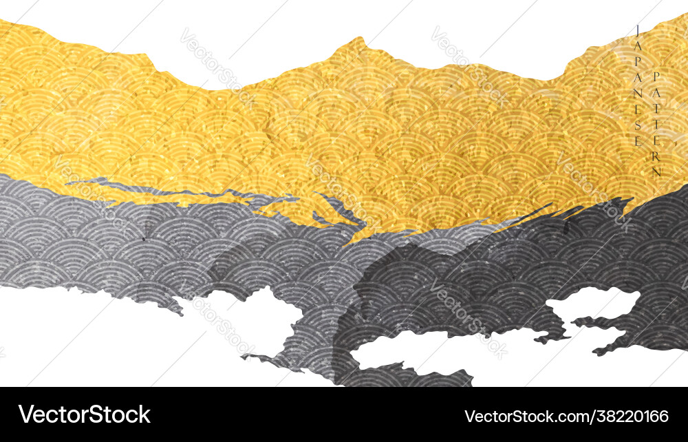 Luxury abstract landscape background with gold Vector Image