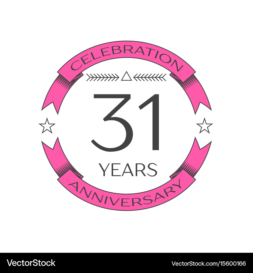 Realistic thirty one years anniversary celebration