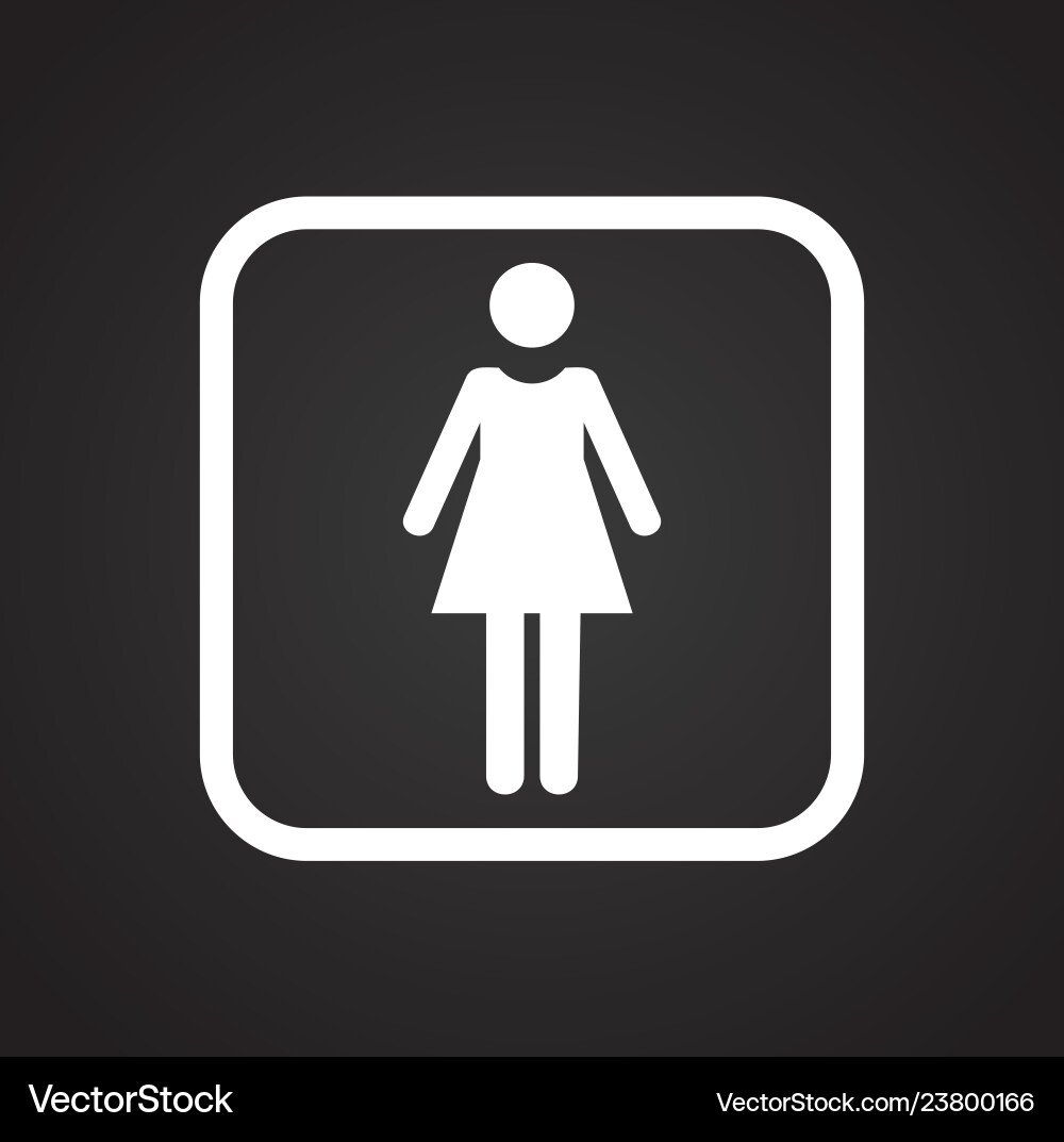 Restroom female icon on black background Vector Image