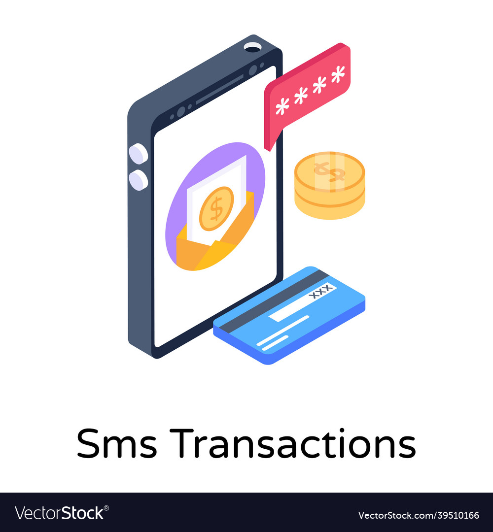 Sms transactions Royalty Free Vector Image - VectorStock