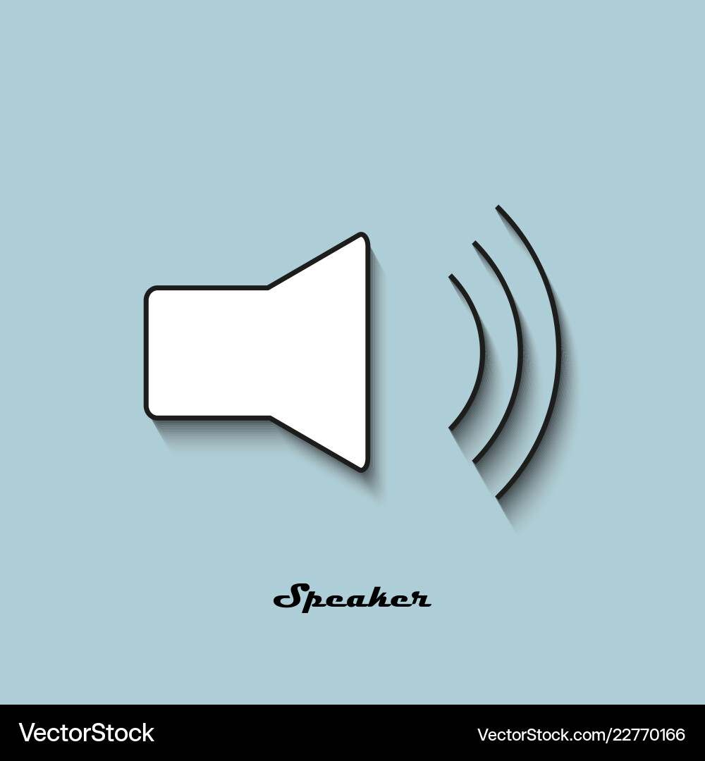 Speaker black and white color on a blue background