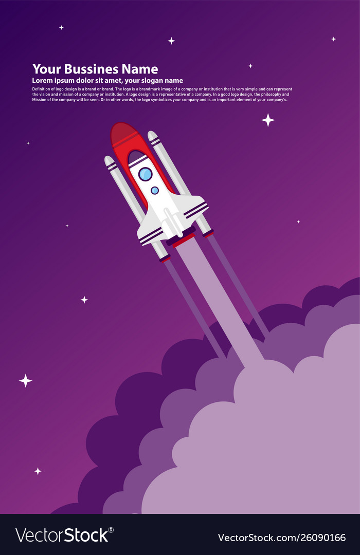 Start up simple rocket web design responsive Vector Image