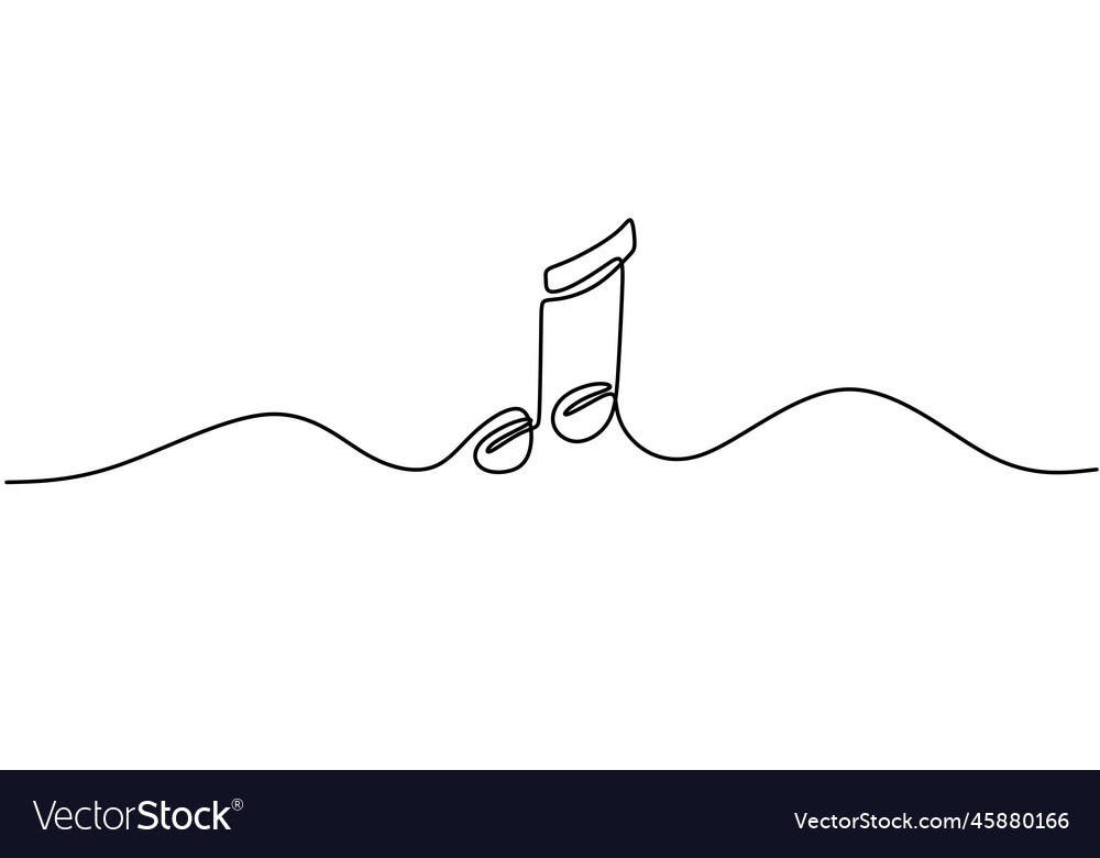 Whole note single one continuous line art Vector Image