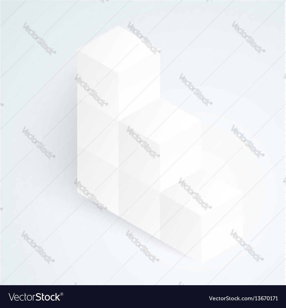 3d white cubes Royalty Free Vector Image - VectorStock