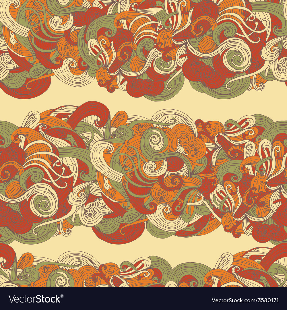 Abstract seamless hand-drawn wave pattern Vector Image