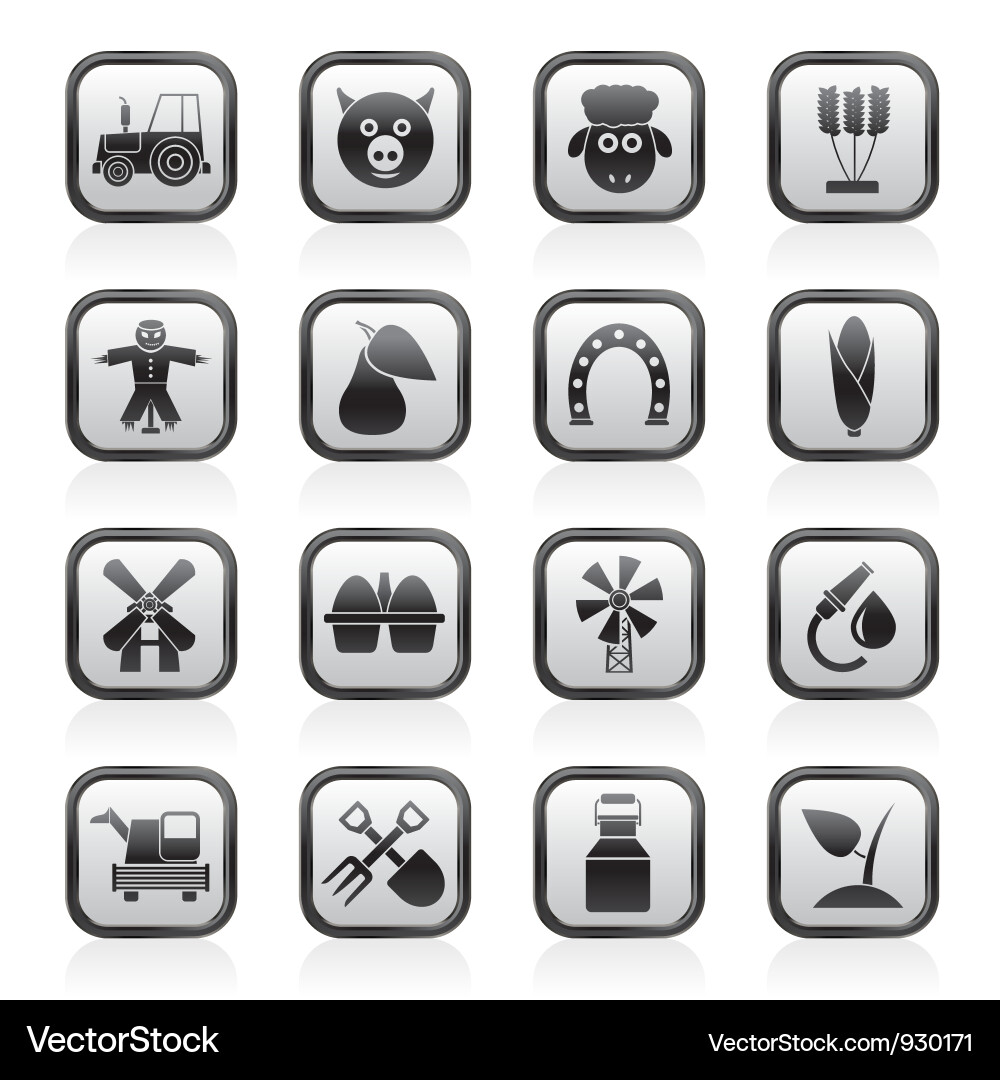 Agriculture and farming icons Royalty Free Vector Image