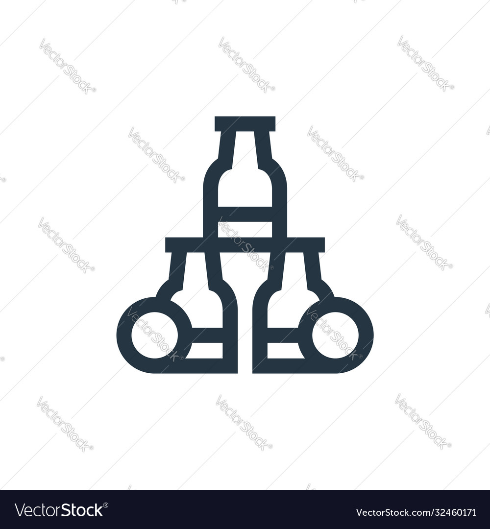 Bottle throw icon throw editable stroke Royalty Free Vector
