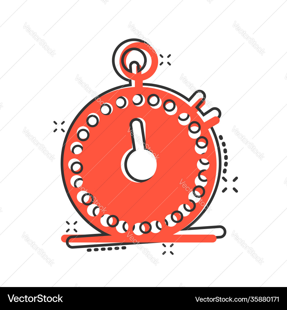 Clock icon in comic style watch cartoon on white Vector Image