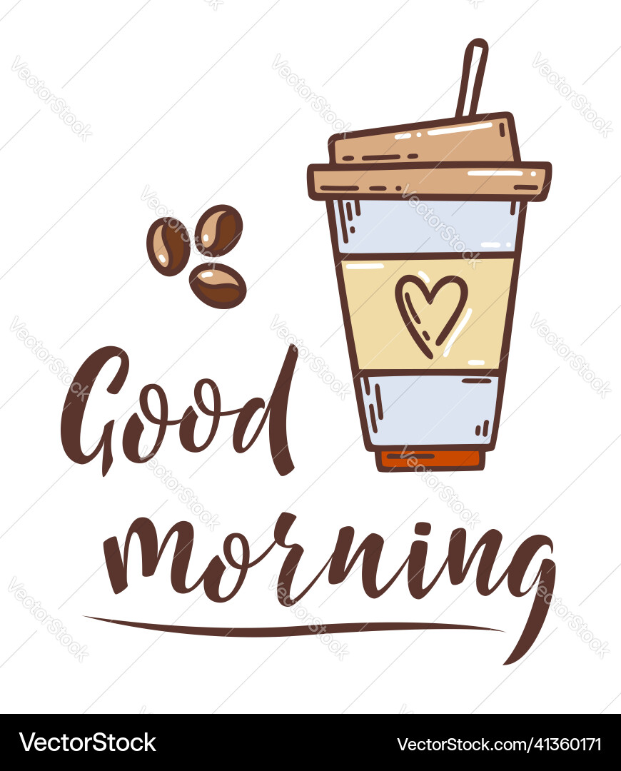 Coloured sketch hand drawn image of cup Royalty Free Vector