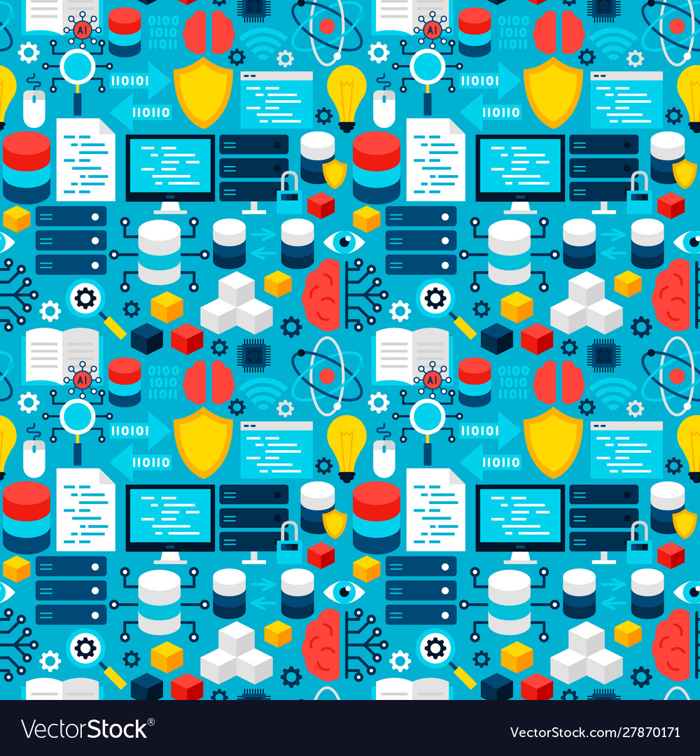 Data science tile pattern Royalty Free Vector Image