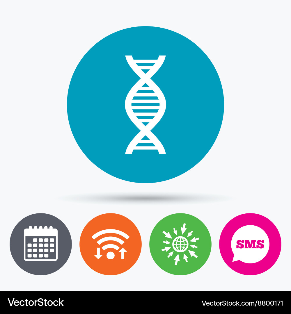Dna sign icon deoxyribonucleic acid symbol Vector Image