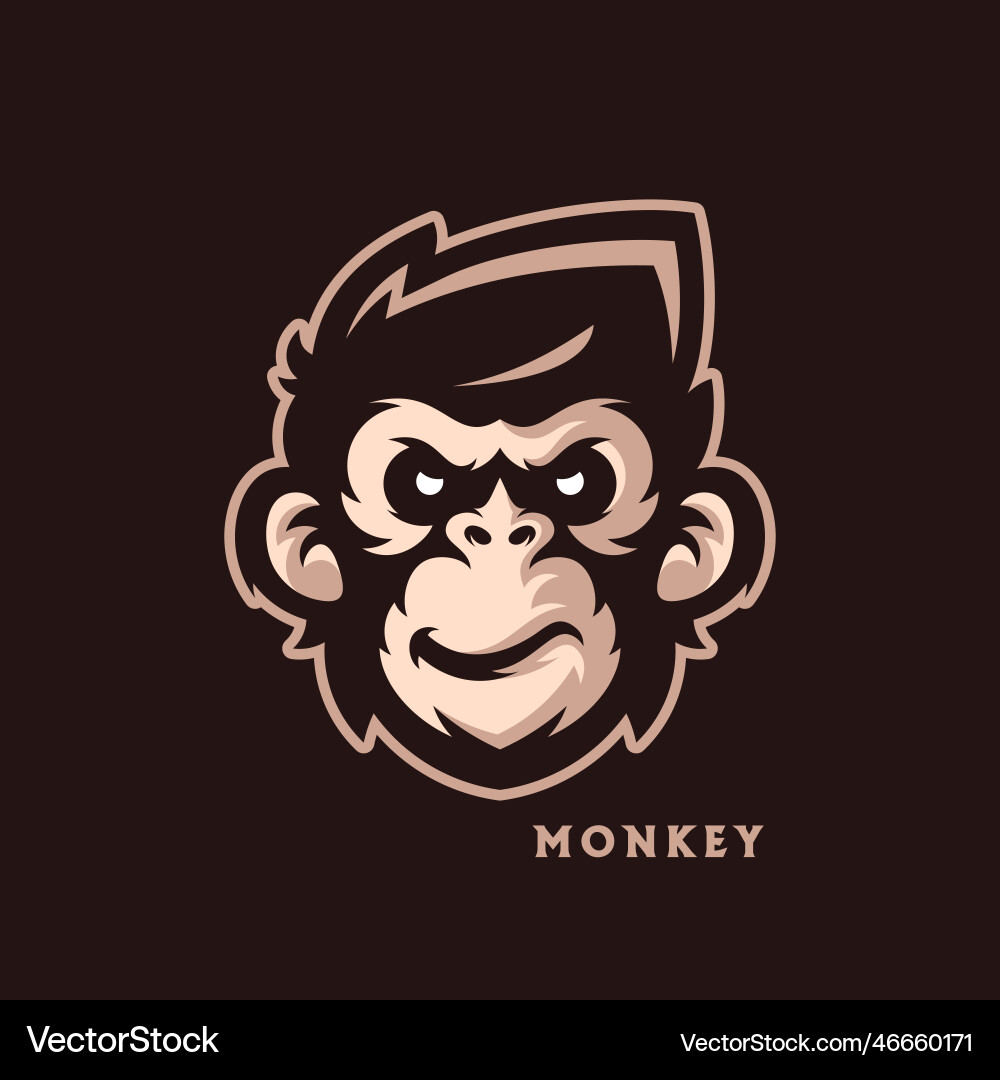 Head monkey mascot logo template creative Vector Image