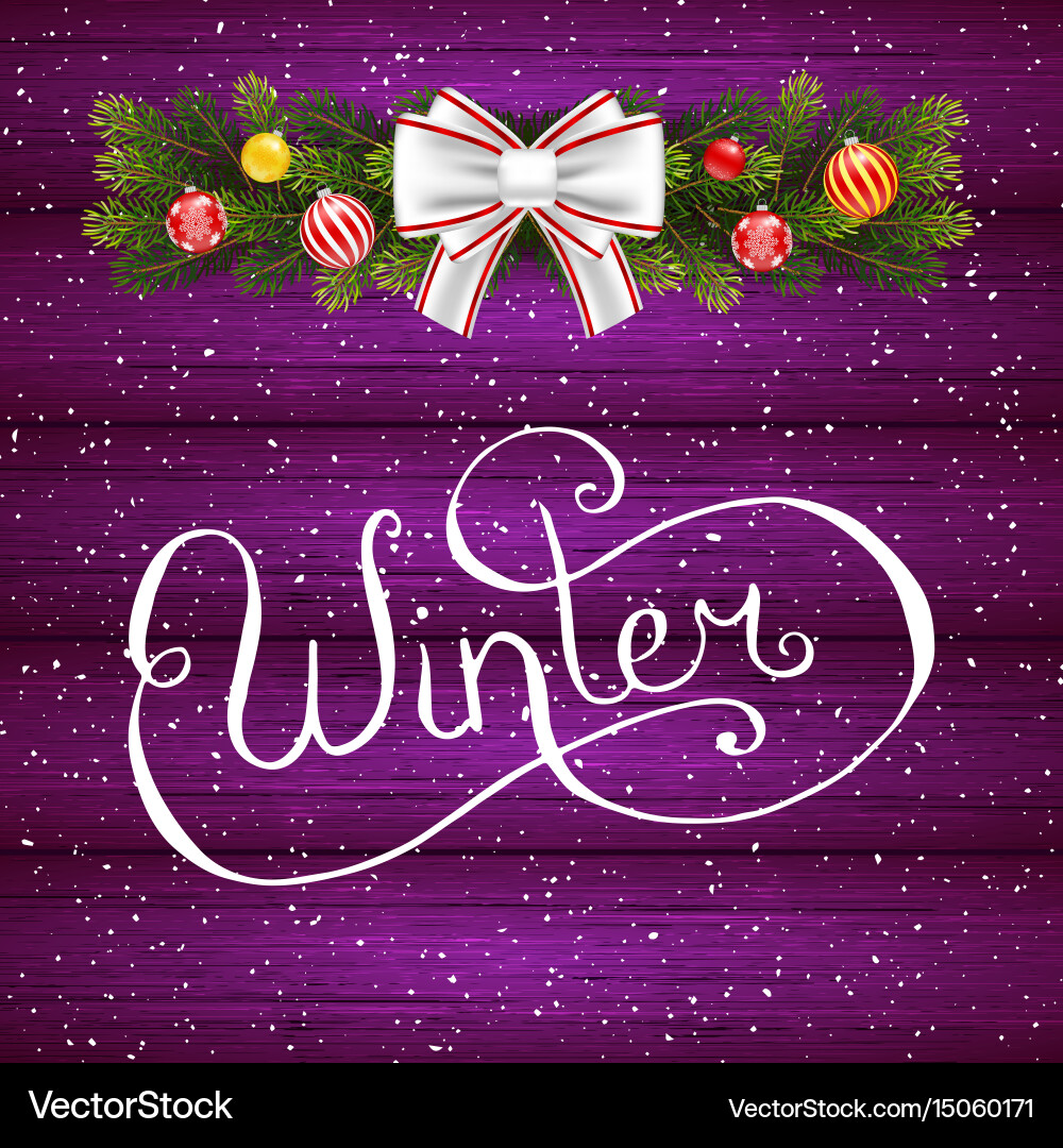 Holiday gift card with hand lettering winter Vector Image