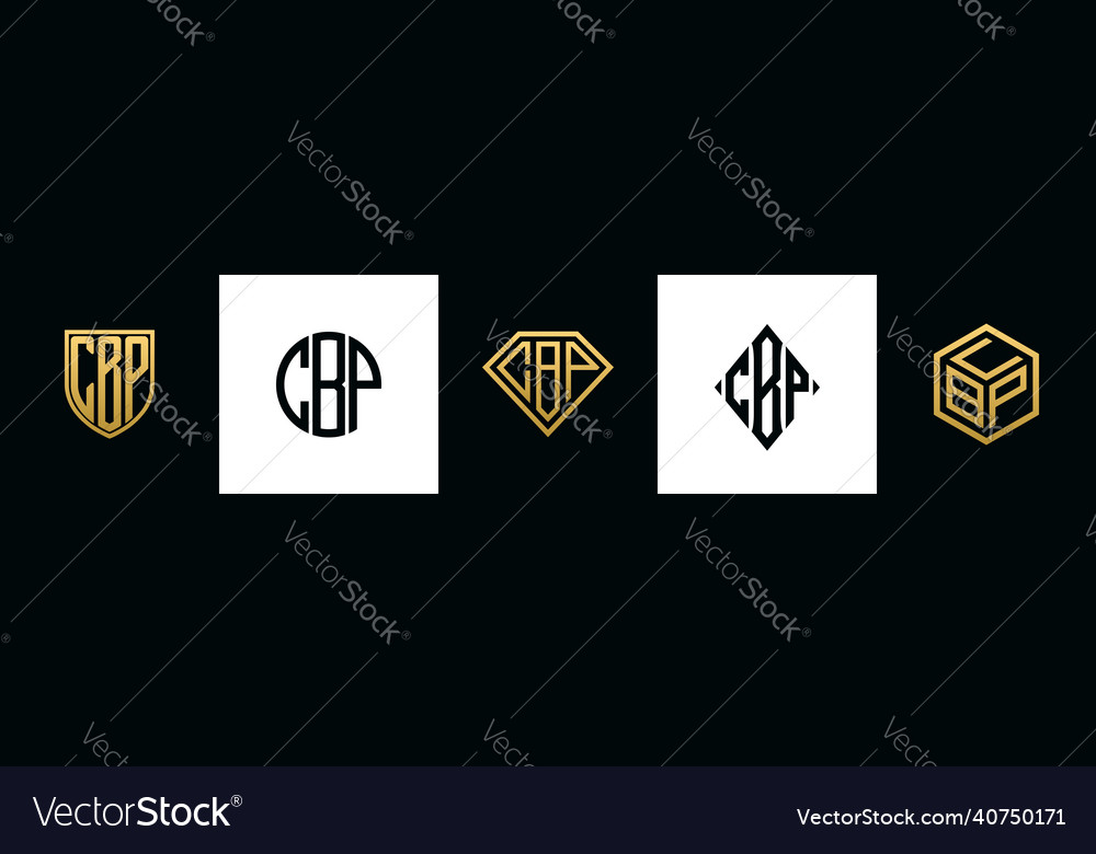 Initial letters cbp logo designs bundle Royalty Free Vector