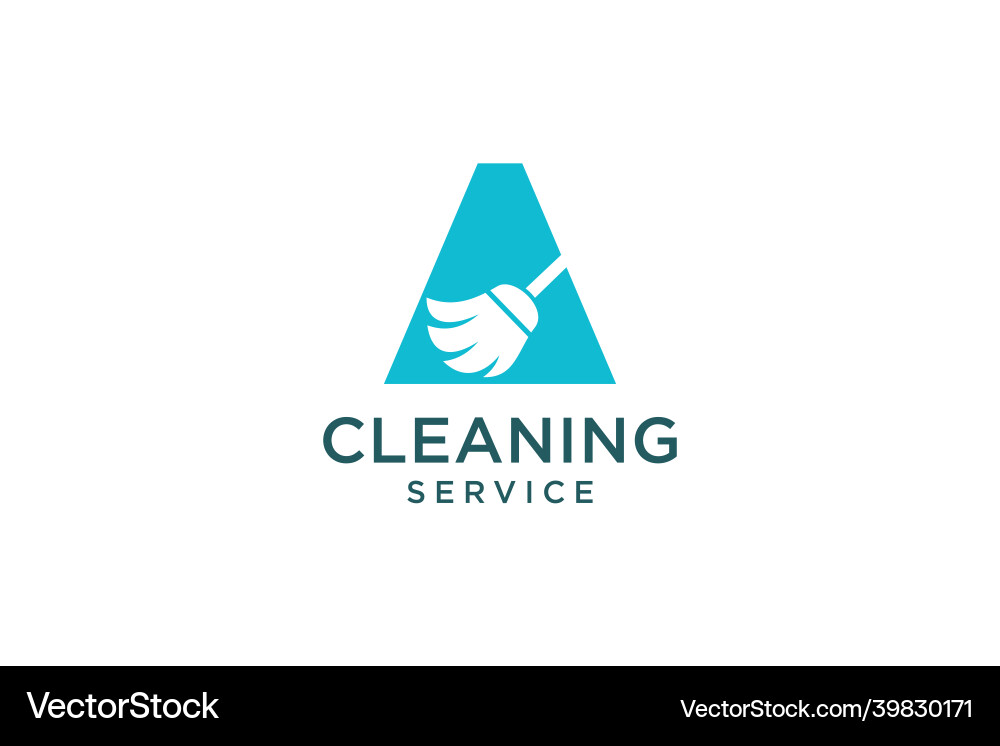 Letter a for cleaning clean service maintenance Vector Image