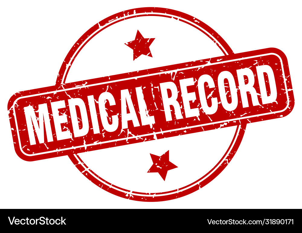 Medical record grunge stamp round Royalty Free Vector Image