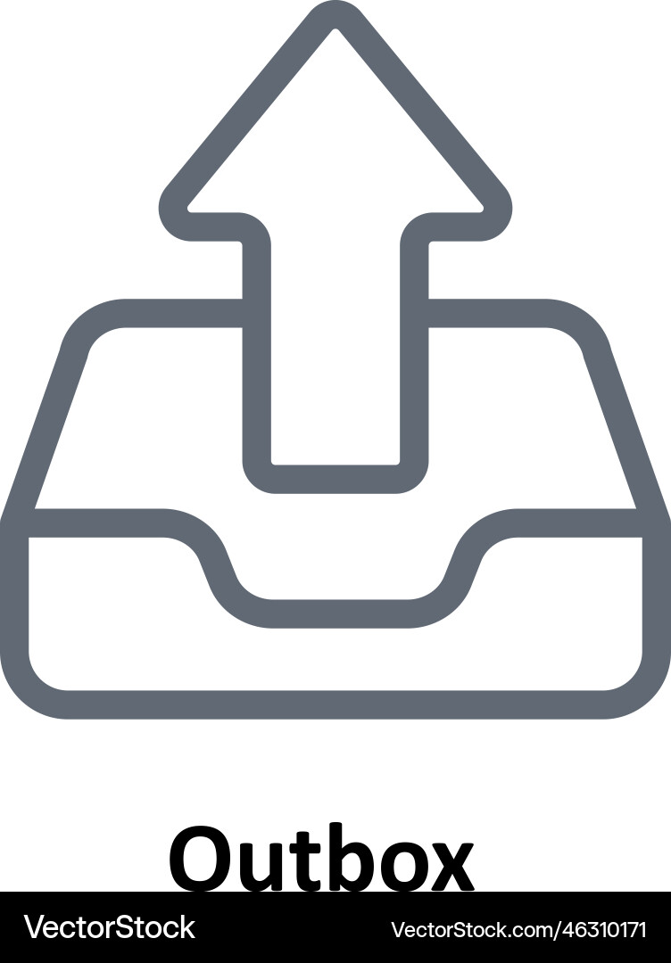 Outbox outline icons simple stock illus Royalty Free Vector
